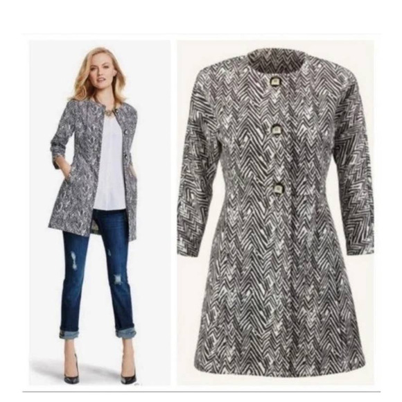 CAbi | Jackets & Coats | Cabi Jacket Zig Zag Stripe Ponte Knit Animal ...